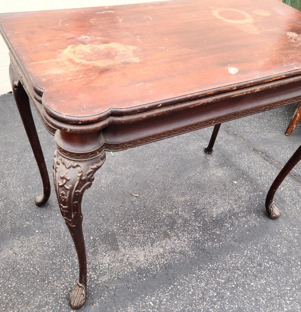 Beautiful Solid Wood Antique Folding Leaf Table - NEEDS TLC - GREAT OLD ...