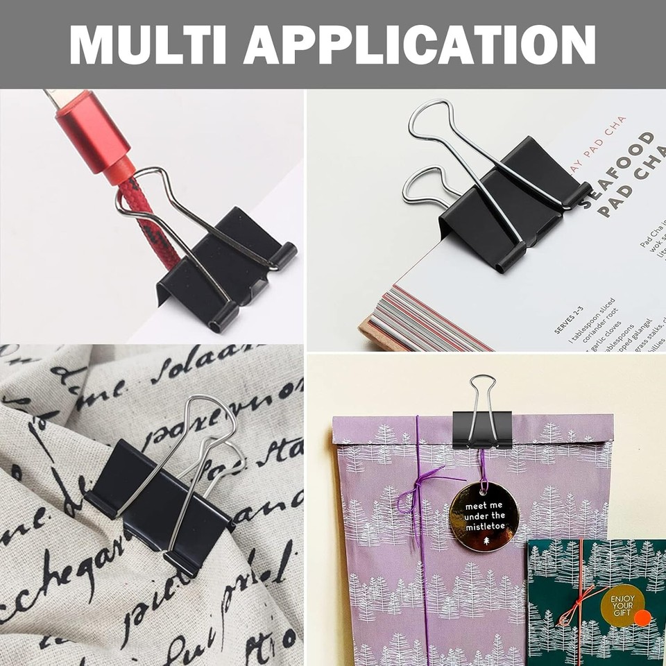 Extra Large Binder Clips - 48 Pack, Jumbo Paper Clips for Home, School ...