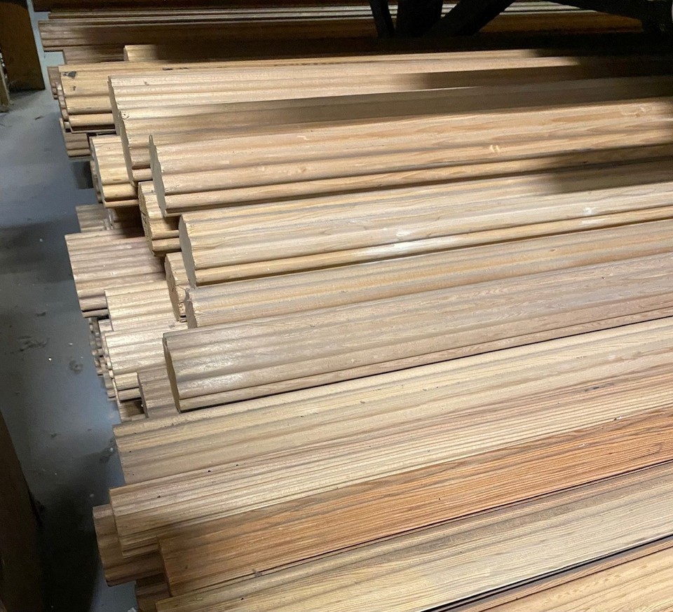 1-3/4" dia Unfinished Fluted Wood Curtain Drapery Rod New (4FT) 48 ...