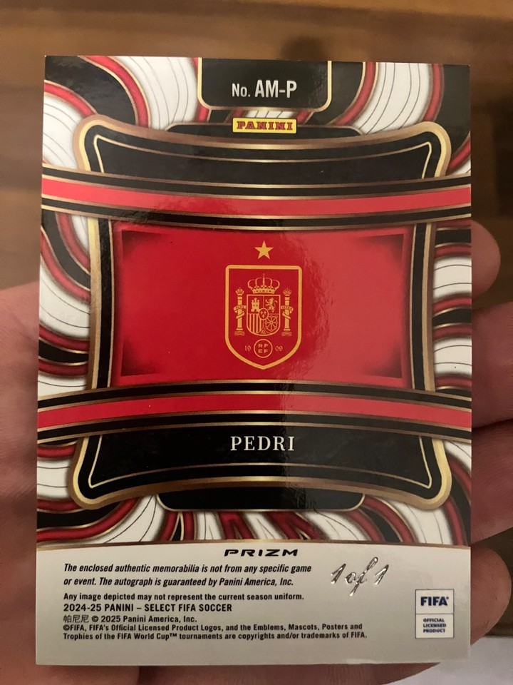pedri 1/1 badge patch auto for spain. 24/25 select international | eBay UK
