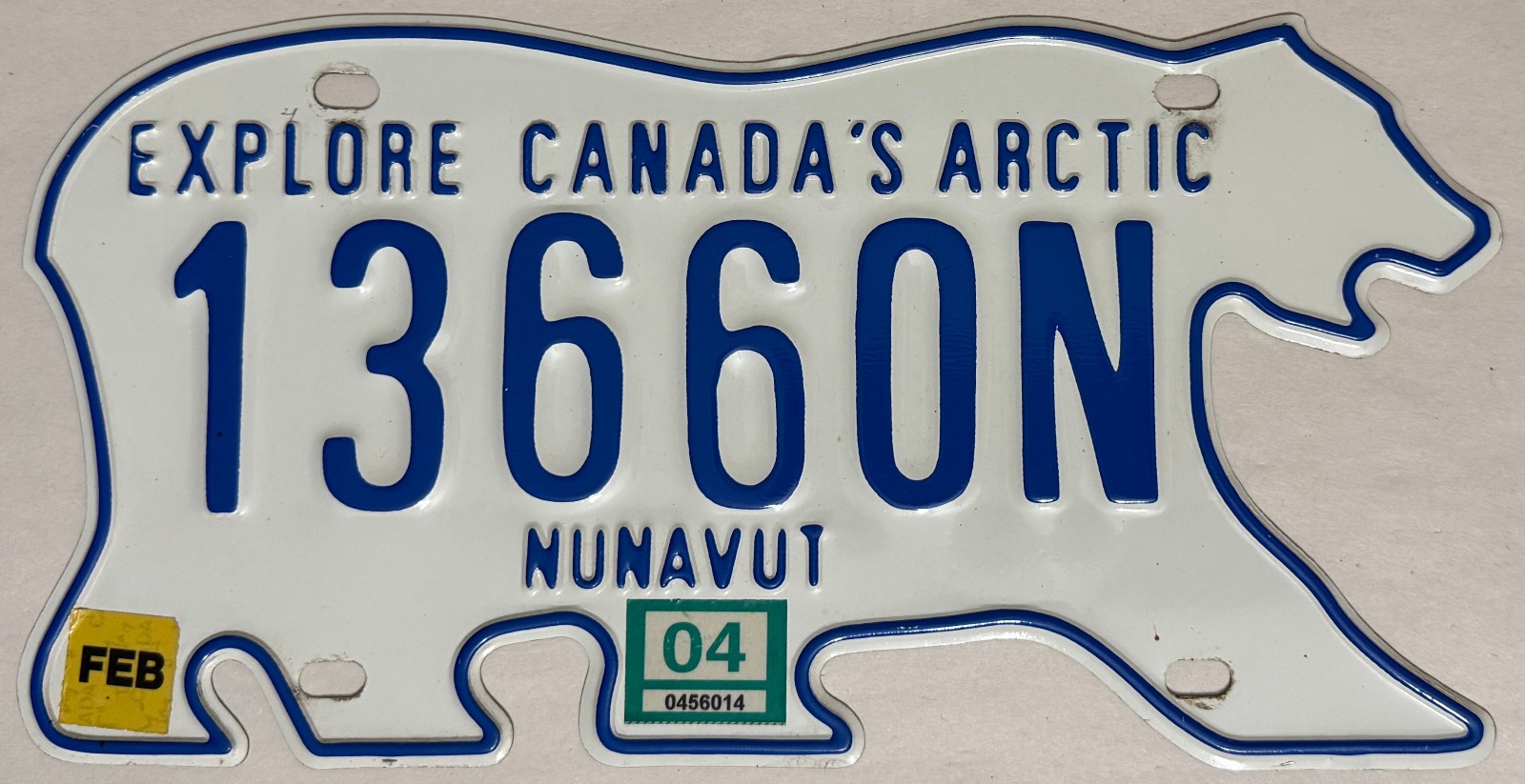 2004 NUNAVUT Polar Bear Canada License Plate #13660N | eBay