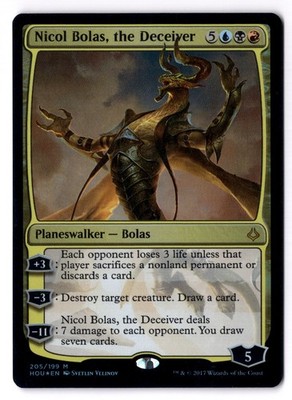 Nicol Bolas, The Deceiver NM* FOIL Amonkhet ENGLISH 205/199 mtg ...