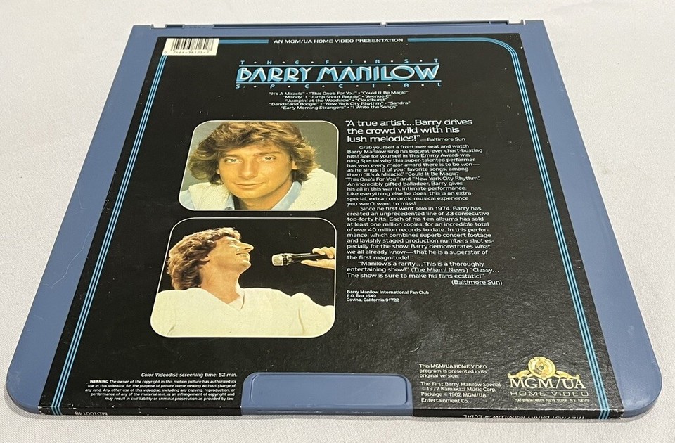 Barry Manilow: The First Special (RCA SelectaVision VideoDiscs ,1983 ...