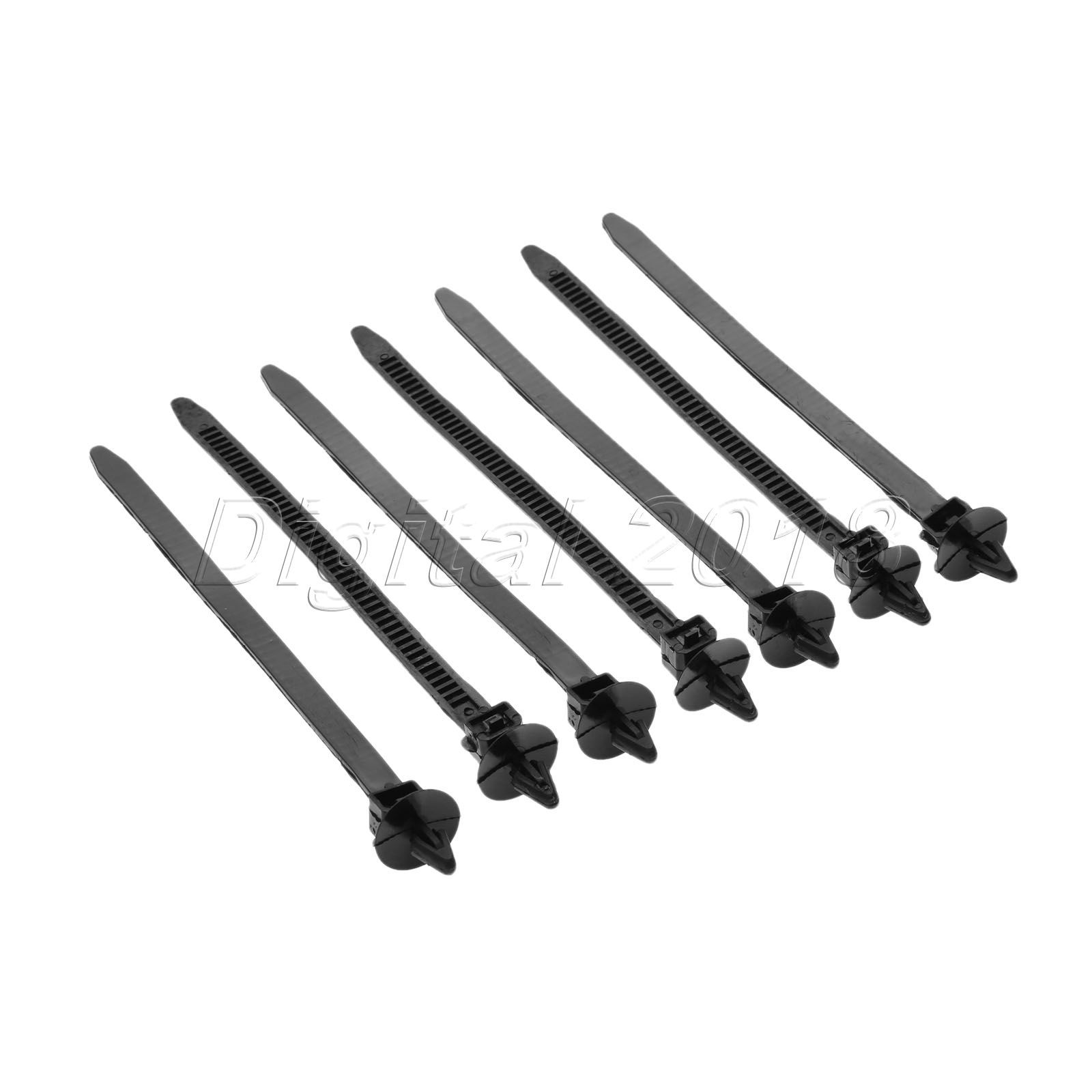 30x Nylon Universal Push Mount Clips Wire Ties Releasable Straps 8mm ...