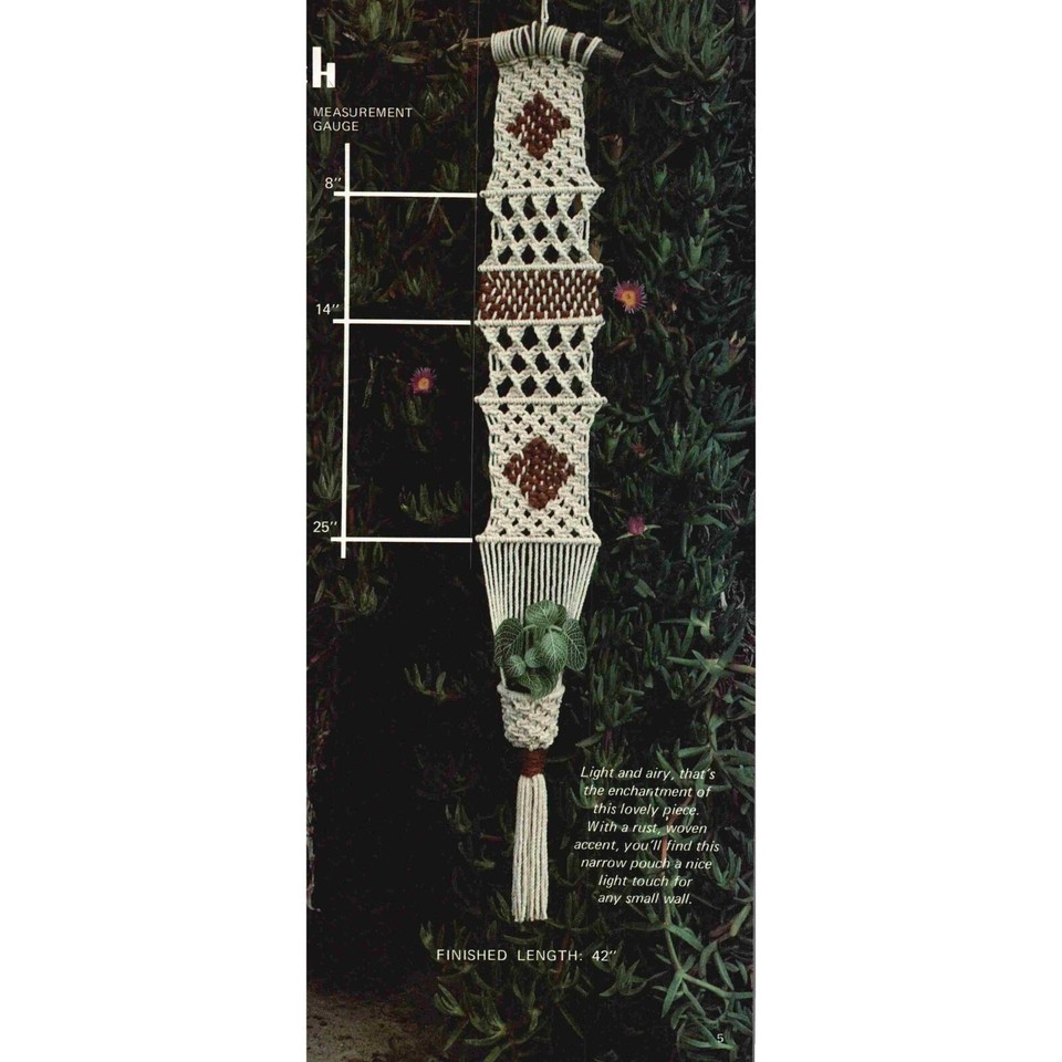 Vintage Mixed Media Macrame Patterns Instruction Unique Plant Hangers ...