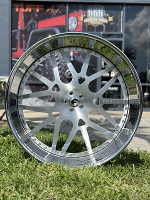 32" FORGIATO MAGLIA BRUSHED SILVER CHROME LIP 5X115 WHEELS AND TIRES ...