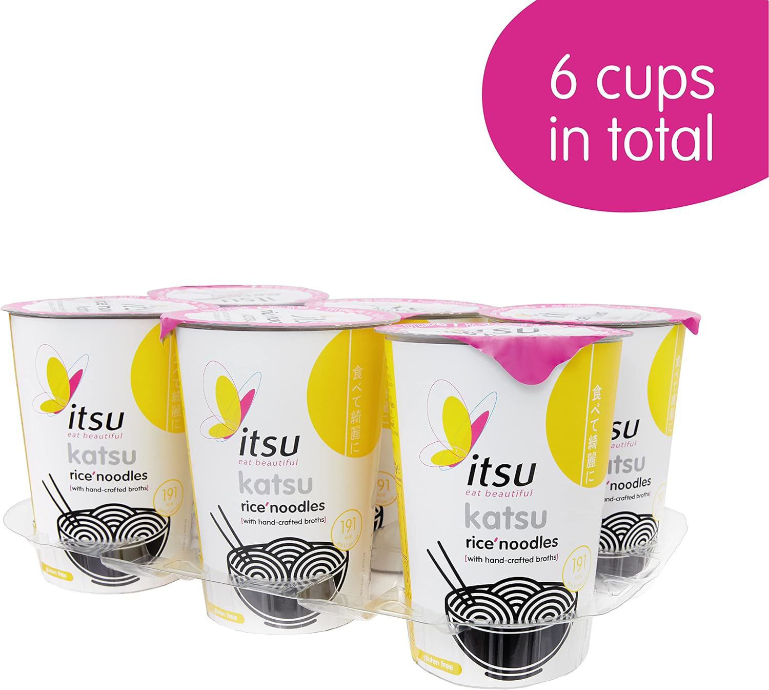 Itsu Instant Rice Noodles Multipack Cup | Gluten-Free | Katsu Flavour ...