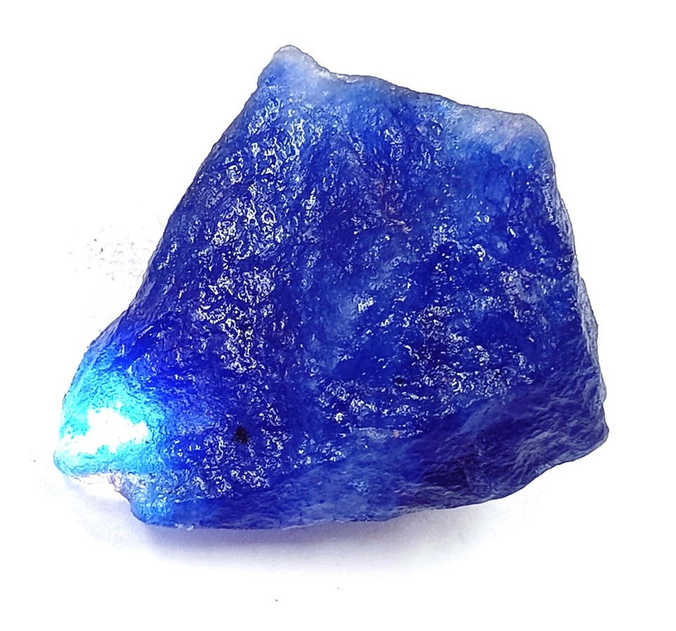 Dyed 200-250Ct Natural Blue Sapphire Uncut Rough Certified Gemstone 25S ...