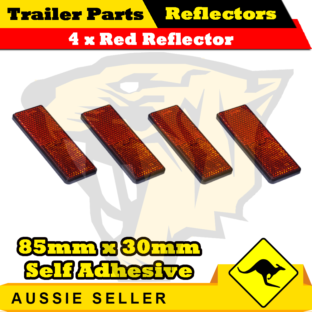 4 x Superior Red 85mm x 30mm Self Adhesive Reflectors CTA Approved CTA ...