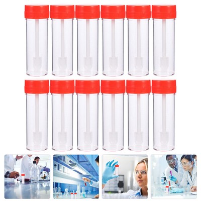12 Pcs Stool Sampling Tube Specimen Vial Cups Containers with Lids ...