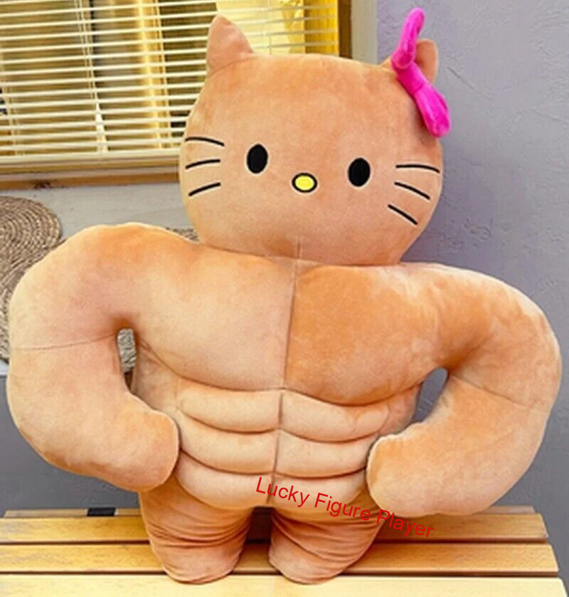 Sanrio Buff Hello Kitty Kawaii Muscle Plush Funny Doll 40Cm Pillow &55 | eBay