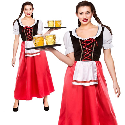 Bavarian Beer Wench Adult Ladies Fancy Dress Costume Oktoberfest Beer ...