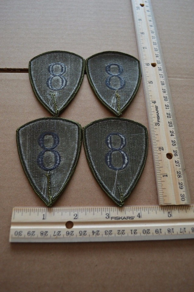 Lot of 4 US Army 8th Personnel Command Subdued Embroidered Unit Patches ...