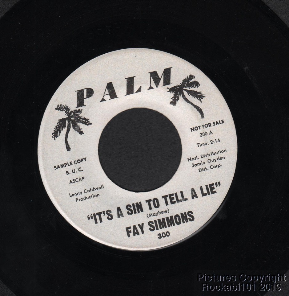 Hear 1962 Fay Simmons R&B DJ 45 - It's a Sin to Tell a Lie / Where is ...