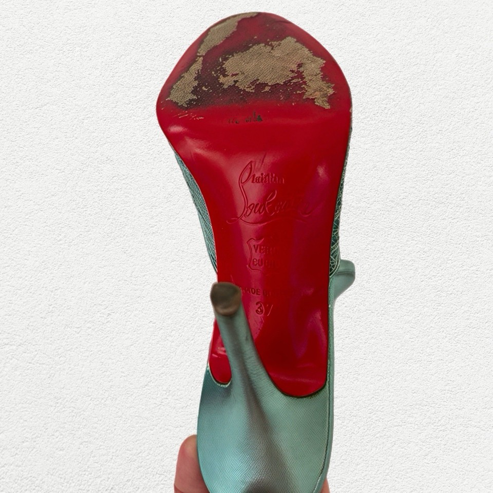 True Vintage Christian Louboutin Baby Blue Lace Me Dolly 100 Size 37 | eBay