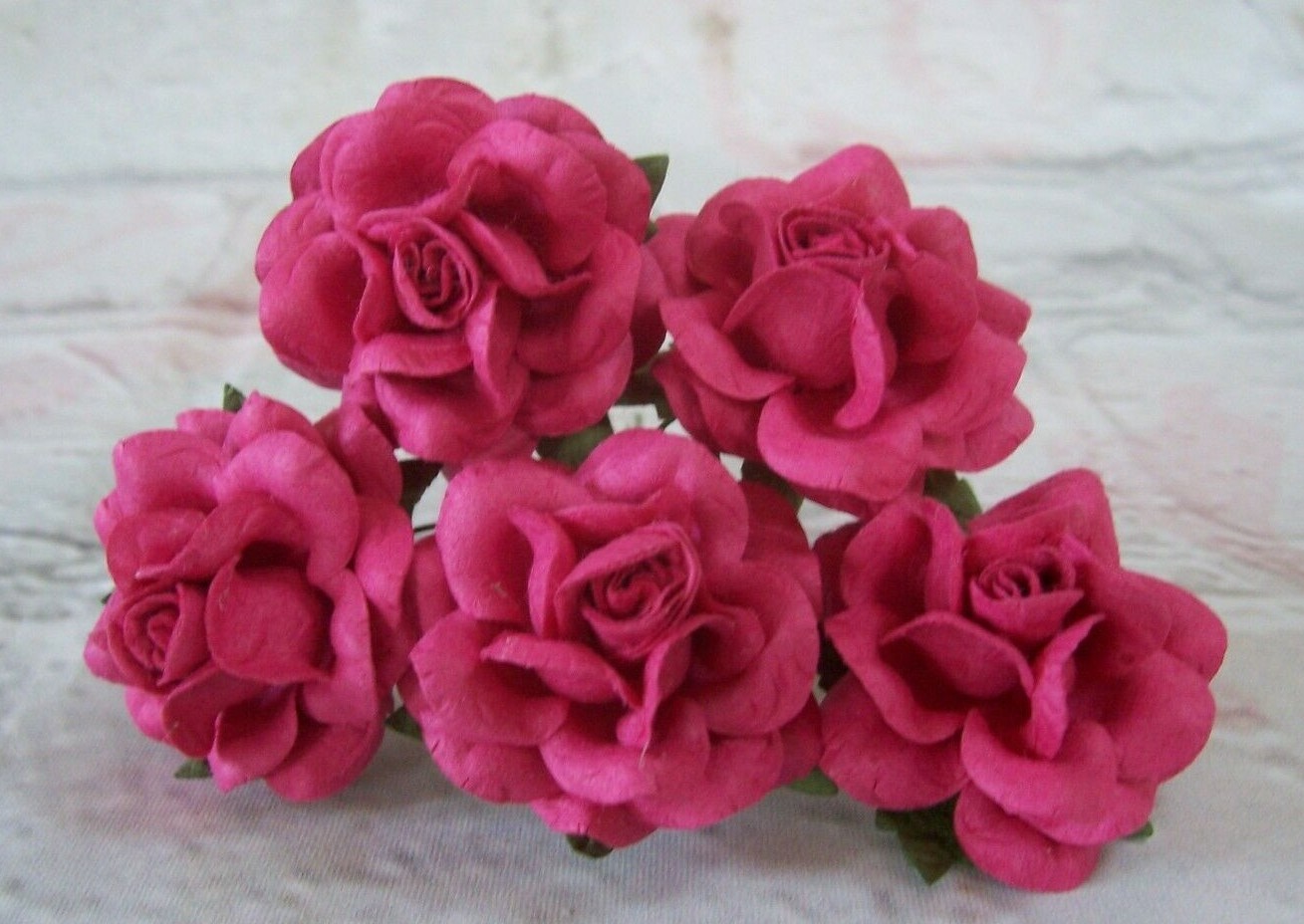 Mulberry paper Roses Flowers 3.75cm varied colours card making Wedding ...