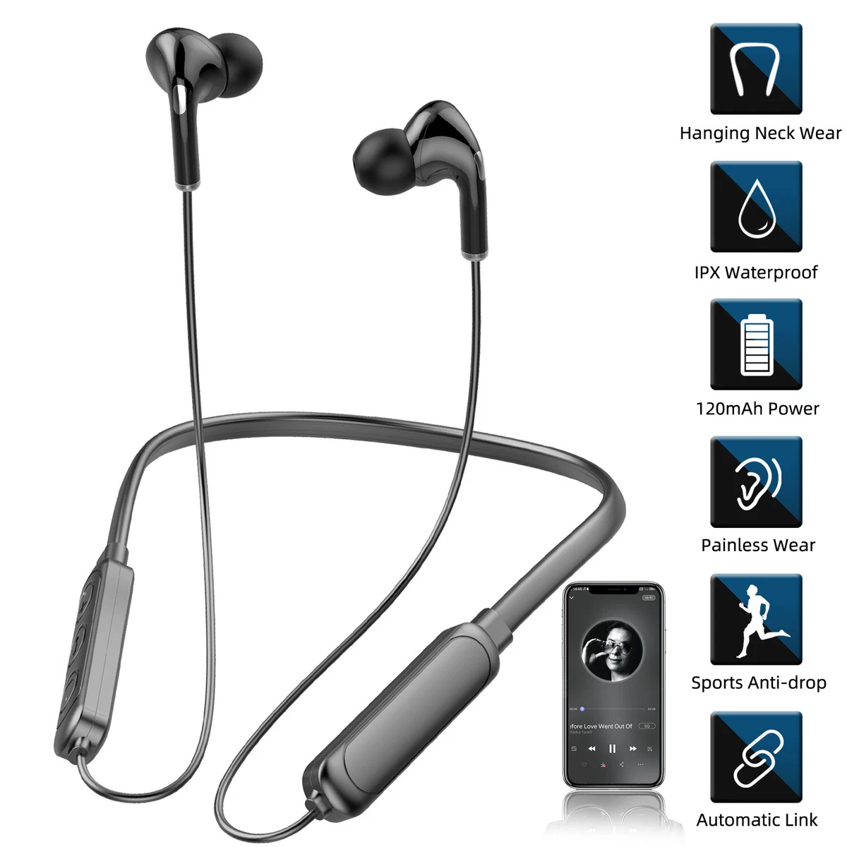 Earbud Neckband Sports Headphones