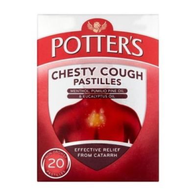 Potter's Catarrh Pastilles Chesty Cough Potters Non-Drowsy - 20 ...