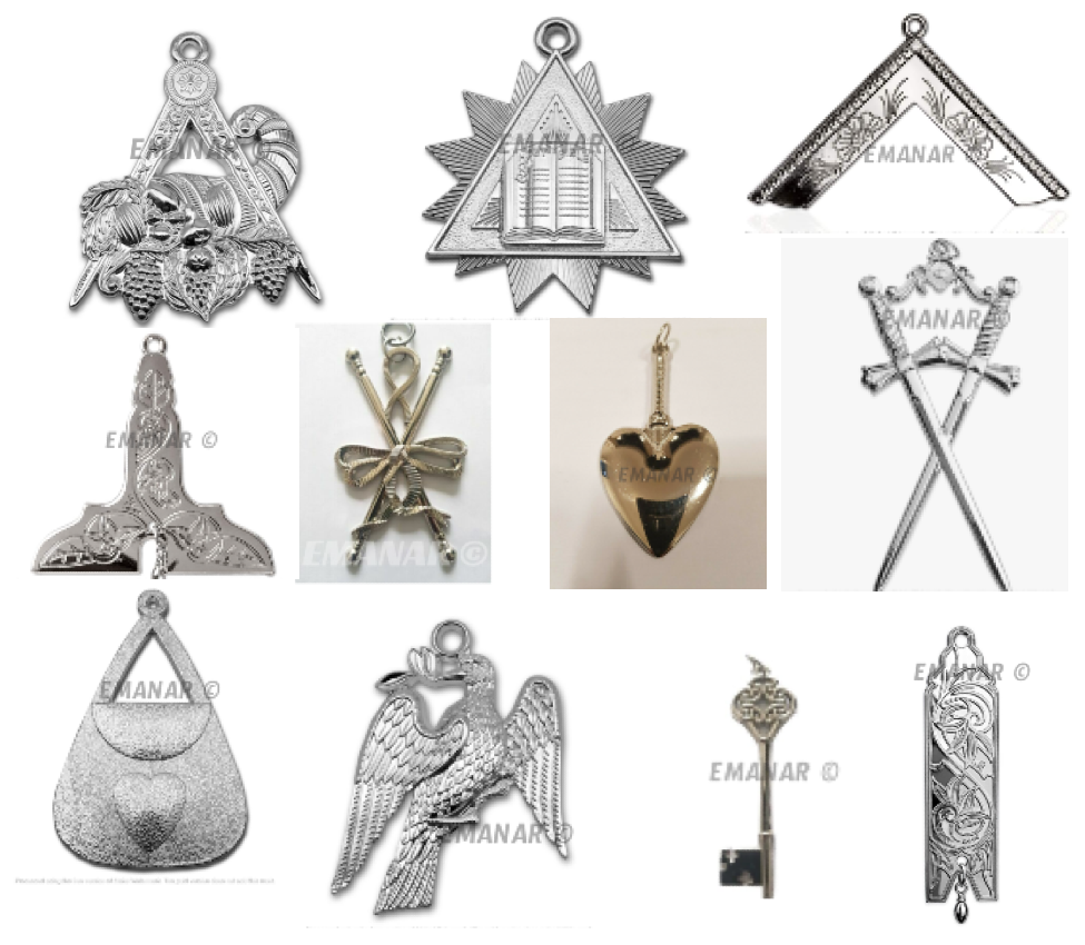 MASONIC REGALIA JEWELS MASONIC CRAFT OFFICER COLLAR JEWELS ALL RANKS ...