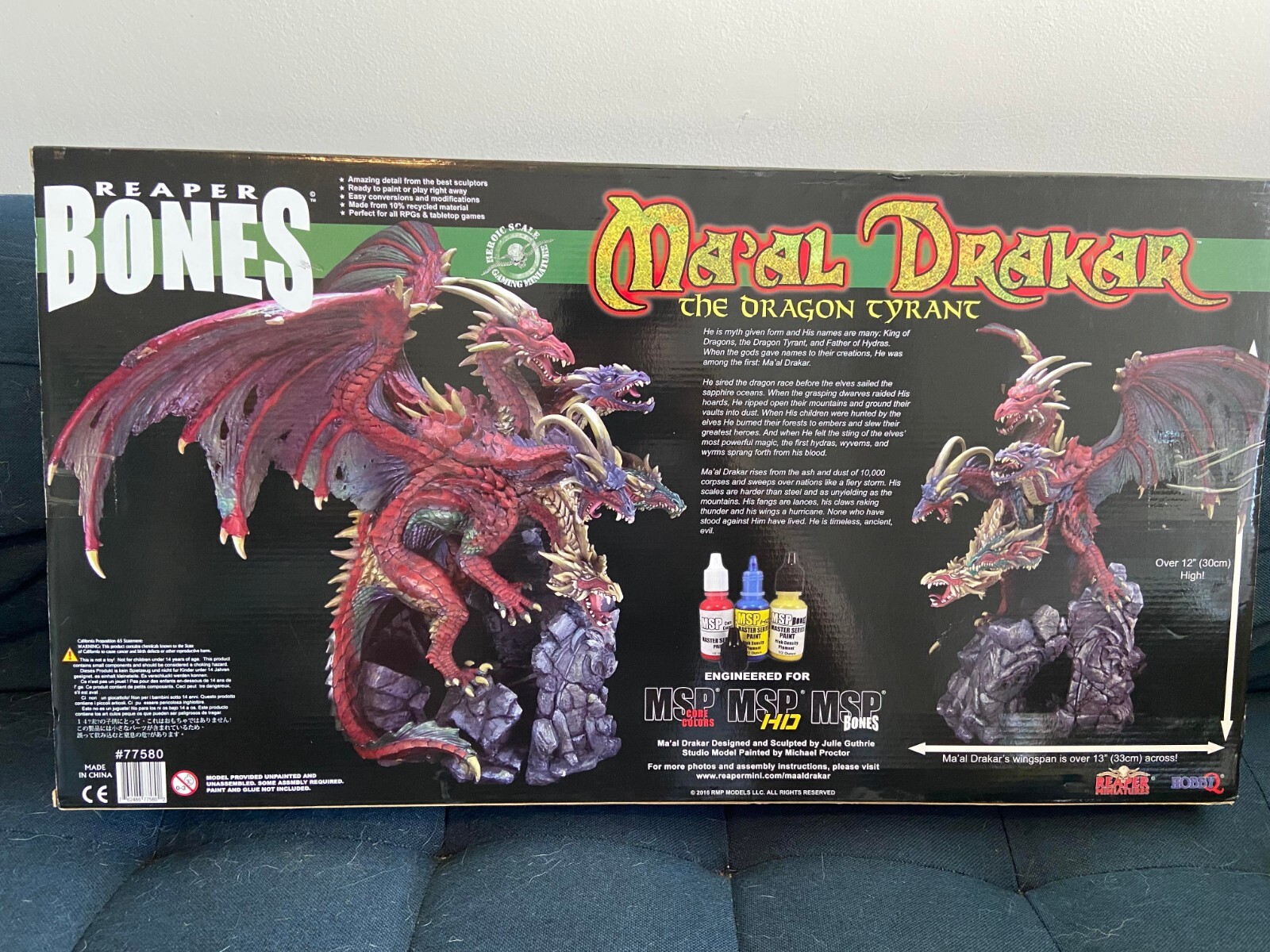Reaper Bones MA’AL DRAKAR The Dragon Tyrant [Tiamat] Mini New, Unopened ...