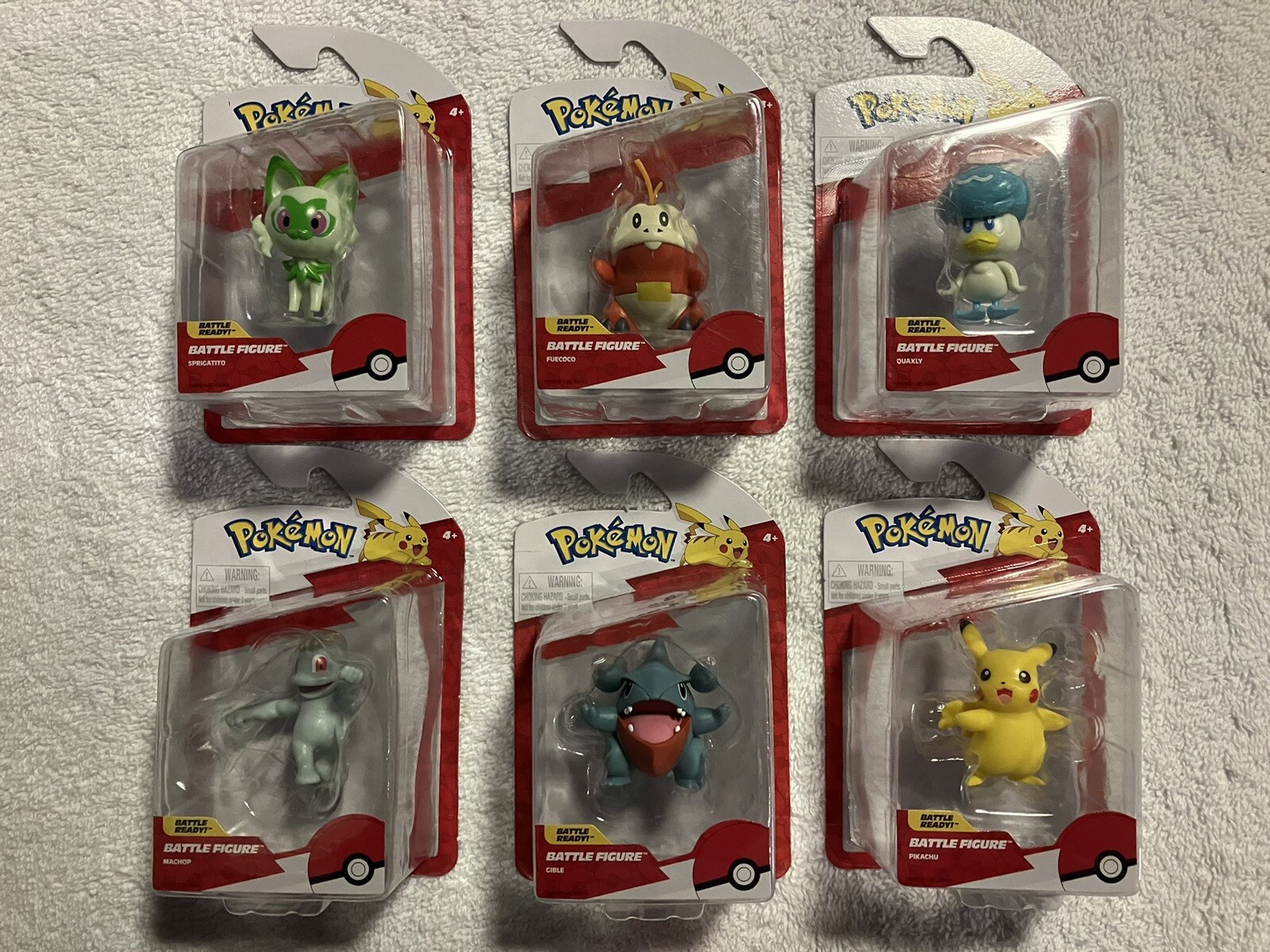 Nintendo Pokemon Battle Figure Machop Pikachu Gible Quaxly Fuecoco ...