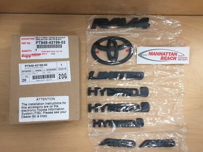 19-25 RAV4 HYBRID LIMITED AWD BLACKOUT EMBLEM OVERLAY KIT GENUINE ...