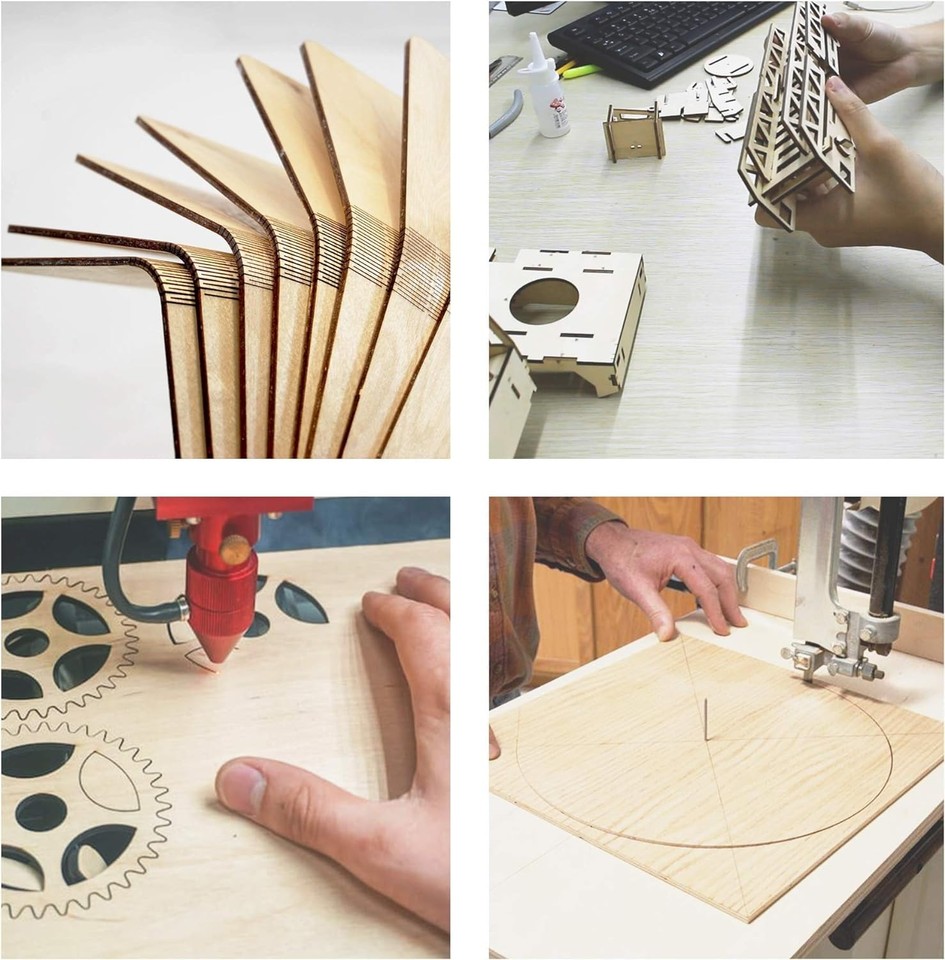 12 Pack Plywood Sheets 300x300x3mm – Unfinished Basswood Boards for ...