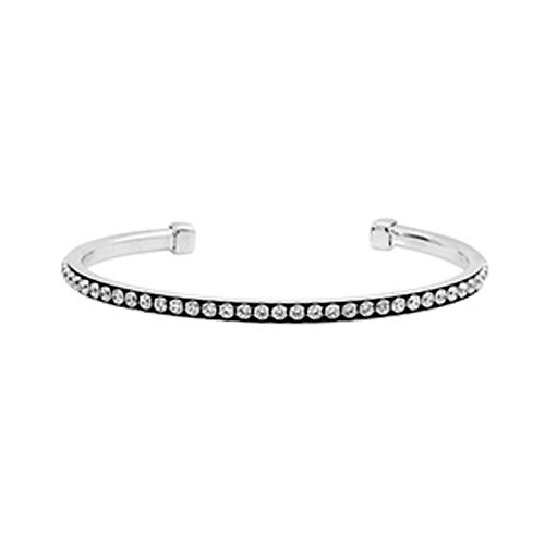 Sterling Silver Ladies White Stone Cubic Zirconia Set Torque Bangle ...