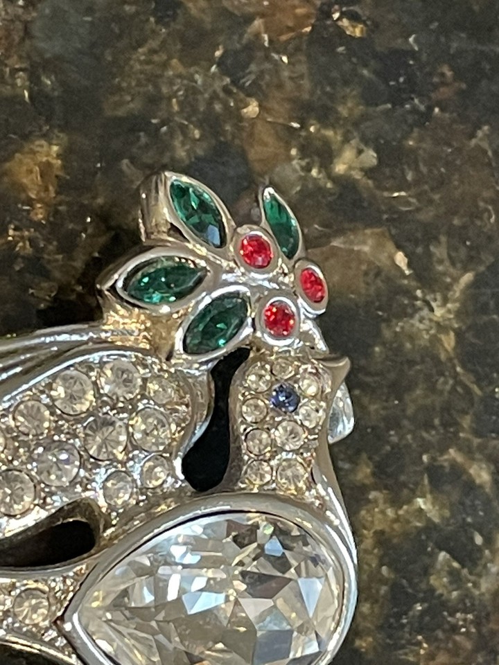 SWAROVSKI Swan Signed Crystal Christmas Dove Brooch Pin RARE | eBay