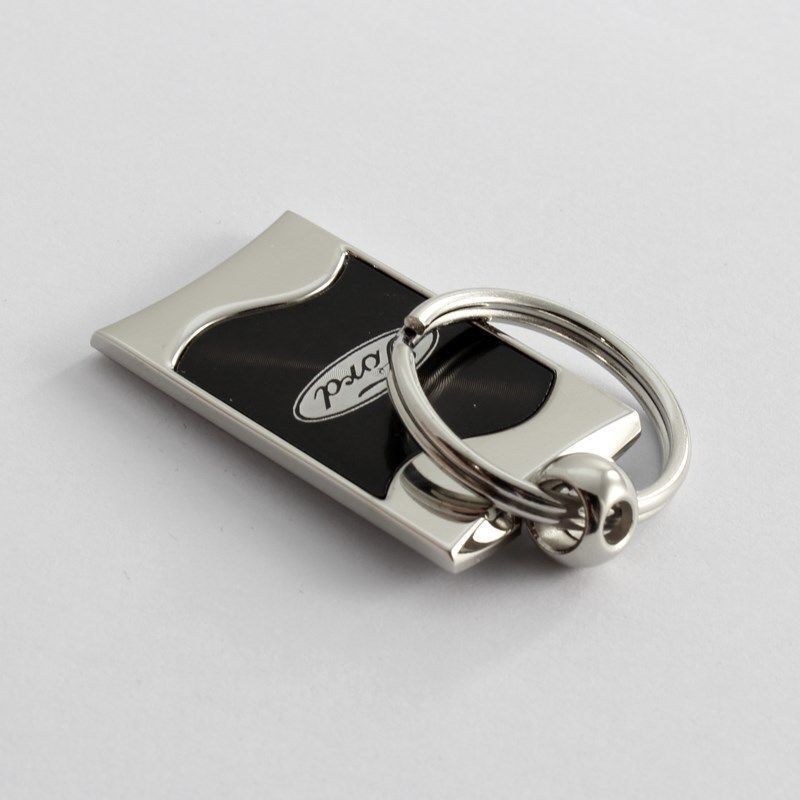 Ford Logo Black Rectangular Authentic Chrome Key Fob Keyring Keychain ...