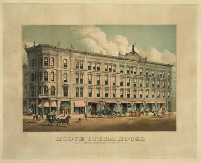 Photo:Hodge Opera House,Carriages,Horses,People,Exterior View | eBay