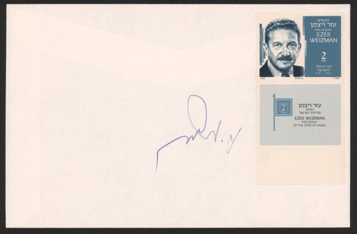 Ezer Weizman Signed Letter, seventh President of Israel, Handwritten ...