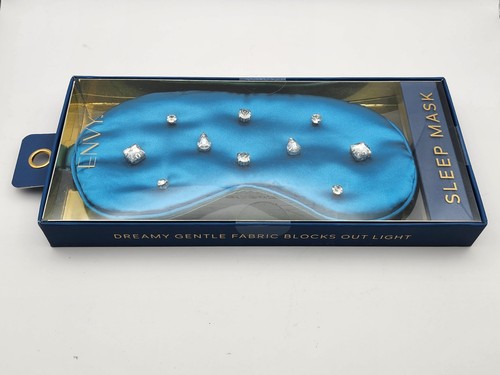 Teal Envy Bling 100% Satin Bejeweled Sleep Mask New For Side Or Stomach ...