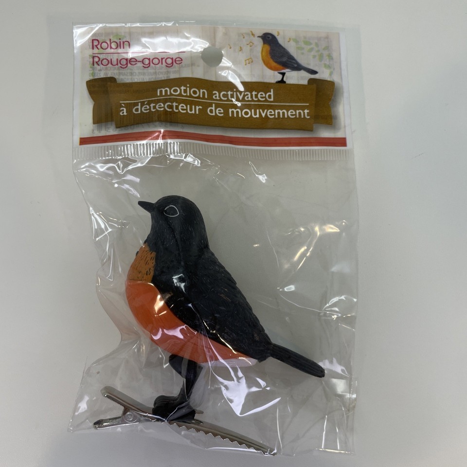 Robin Motion Activated Chirping Clip On Bird New Outdoor Garden NEW 3 ...
