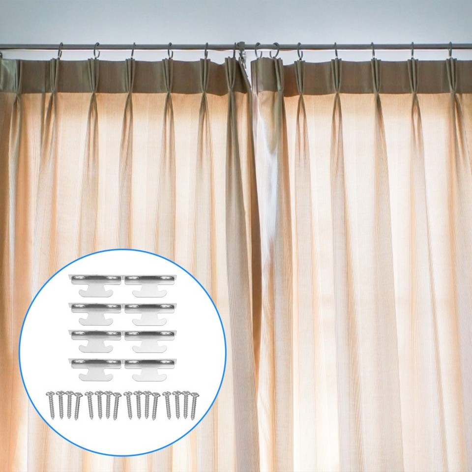 4 sets Iron Curtain Rod Brackets Vintage Window Single Curtain Rod ...