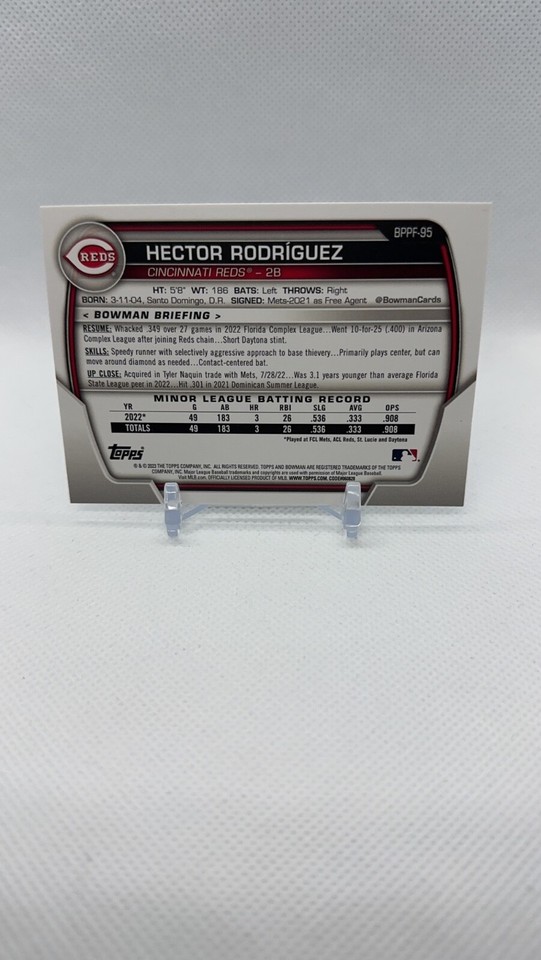 HECTOR RODRIGUEZ 2023 Bowman 1st Edition 1st Bowman #BPPF-95 Blue Foil ...