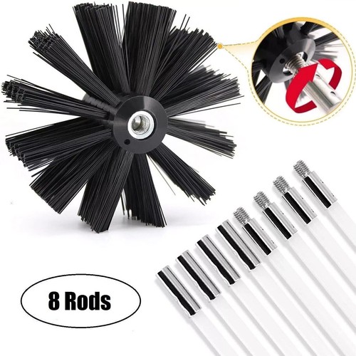 8Pcs Duct Brush Cleaning Kit Dryer Vent Cleaning Brush Lint Remover ...