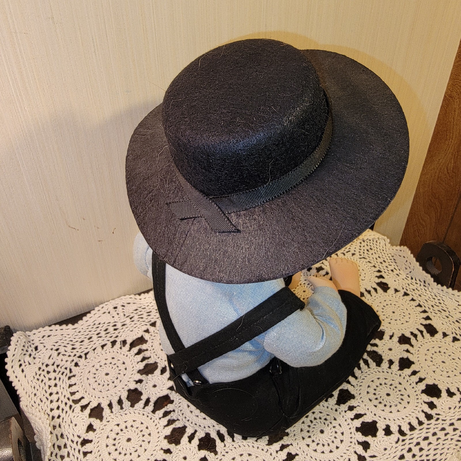 Vtg FayZah Spanos JOSHUA Porcelain Doll Amish Boy Doll Danbury Mint 11 ...