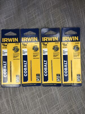 4 Packs IRWIN Split Point Drill Bit Cobalt For Hardened Steel 5/64 Inch ...