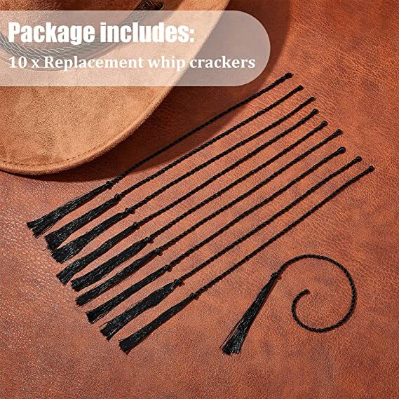 06 Pieces Replacement Whip Crackers Black Whip Popper Nylon Hybrid Rope ...