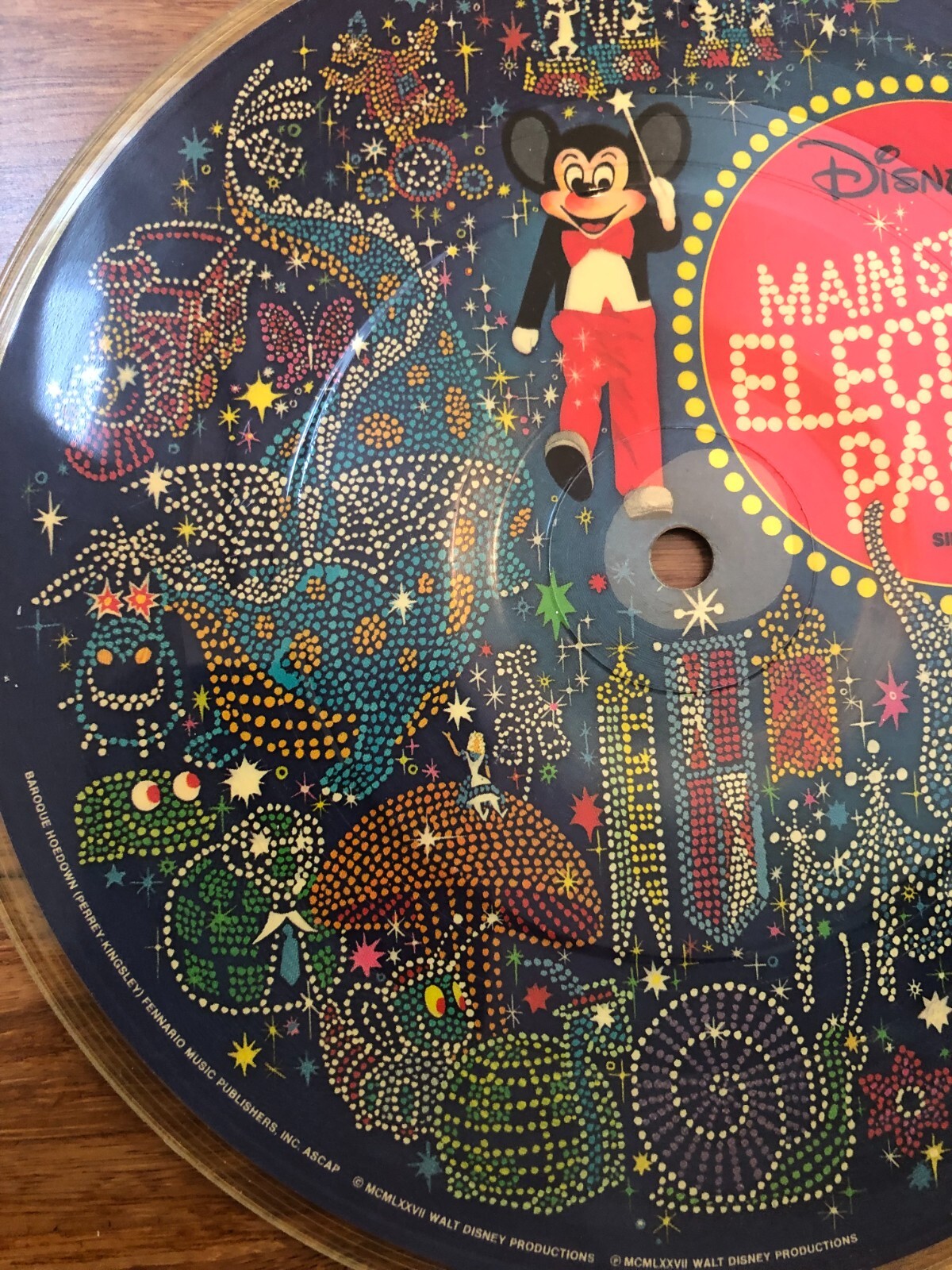Vintage 1977 DISNEY`S MAIN STREET ELECTRICAL PARADE 33 1/3 RPM RECORD 7 ...