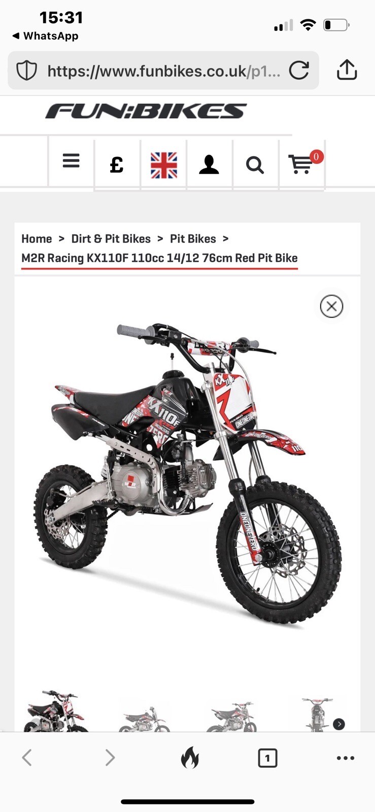 M2R Racing Kx110f 110cc 76cm Red Pit Bike for sale online | eBay
