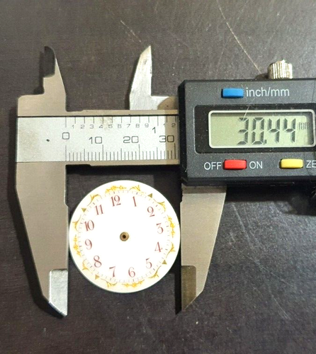 ANTIQUE ENAMEL WATCH DAIL FACE PARTS FOB POCKET WATCH PARTS GOLD LEAF ...