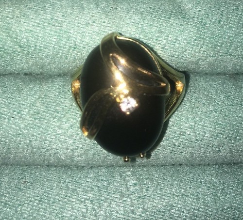 Seta GoldPlated Black Glass Ring | eBay