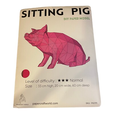 3D Pig Model Paper Animal Sculpture Papercraft World DIY Craft | eBay