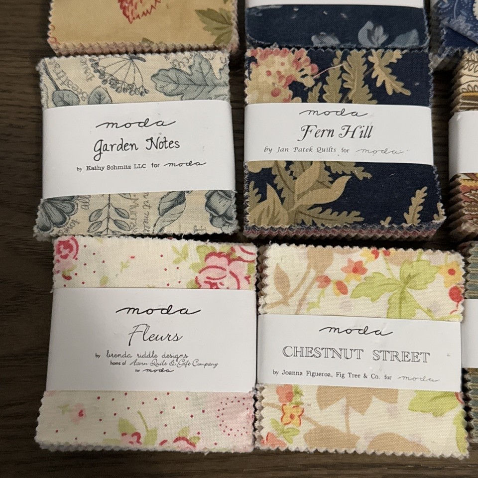 Moda Charm Packs Vintage Quilting Fabric Mini LOT of 20 packs floral ...