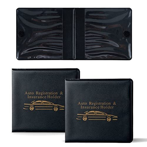 2 Pack Car Insurance Registration Holder ID Card Wallet Document ...