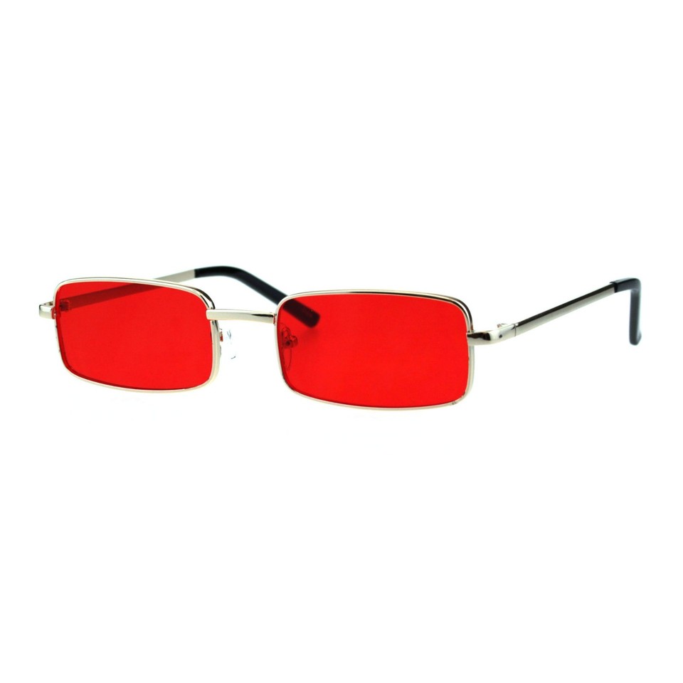 Perfect Rectangular Sunglasses Unisex Fashion Metal Frame Color Lens ...