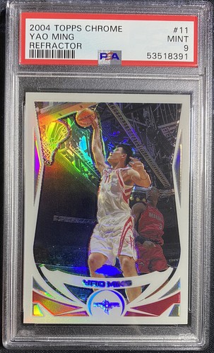 2004-05 Topps Chrome Yao Ming PSA 9 MINT Houston Rockets Refractor #11 ...