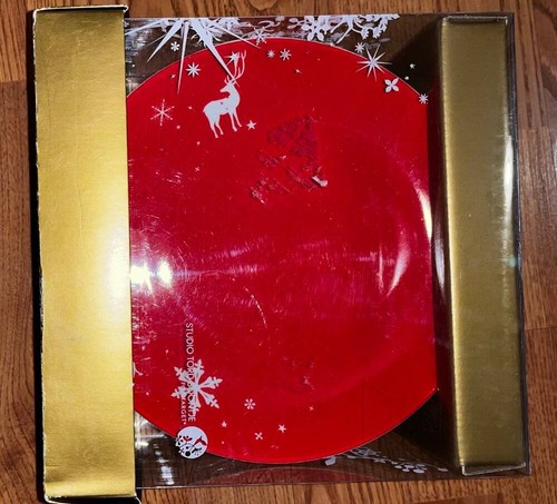 (4) TARGET '06 STUDIO TORD BOONTJE 9" SALAD PLATES~RED~REINDEER ...